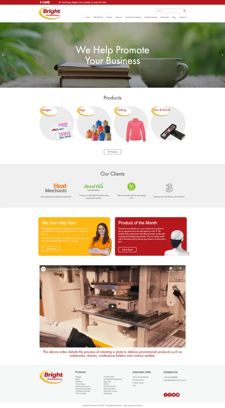 Bright Promotions - 2Cubed Web Design