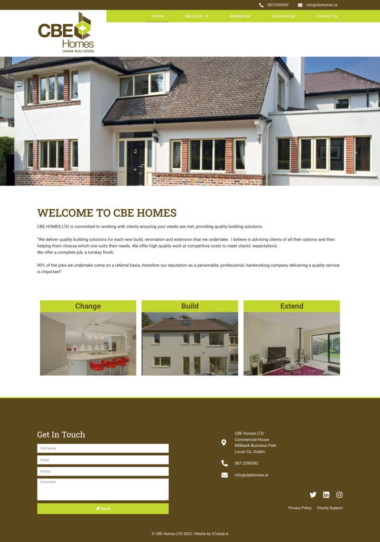 CBE Homes | Website Developers - 2Cubed Web Design