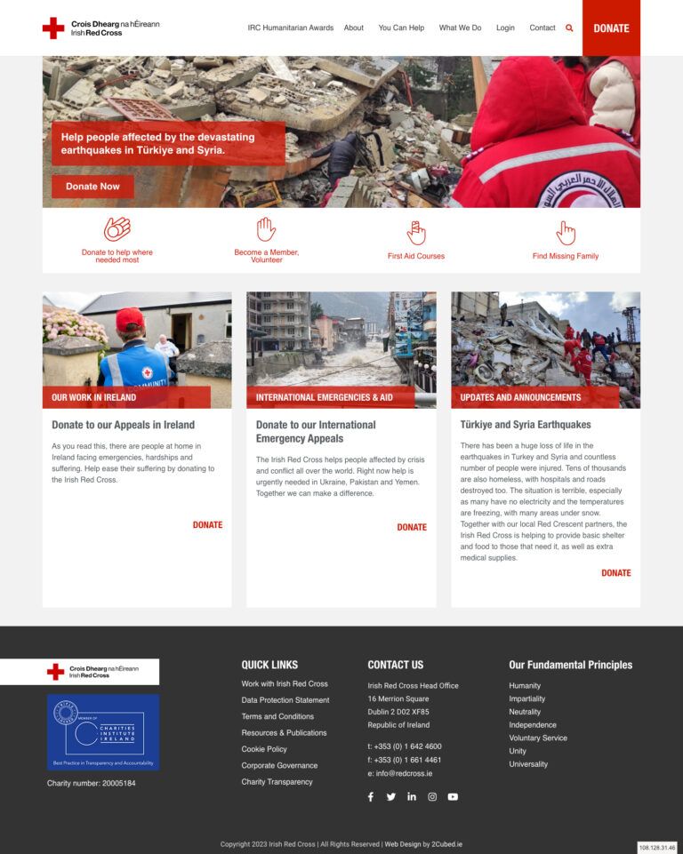 Irish Red Cross New Web Design provided by 2Cubed