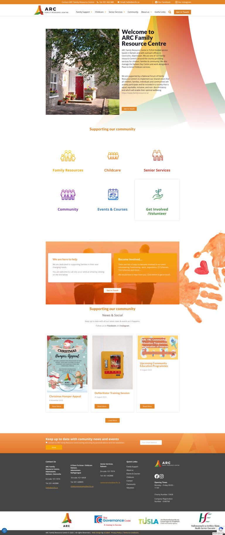 ARC Family Resource Centre - 2Cubed Web Design