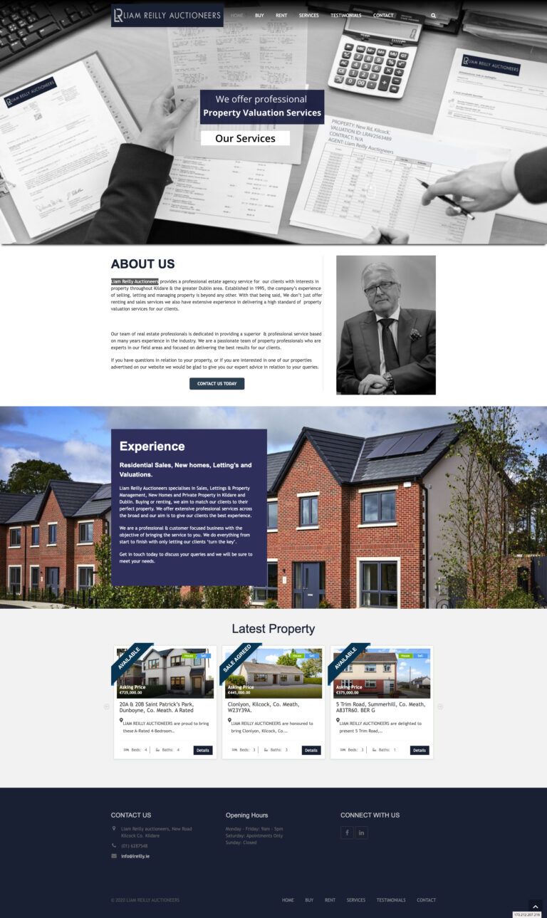 Liam Reilly Auctioneers - 2Cubed Web Design