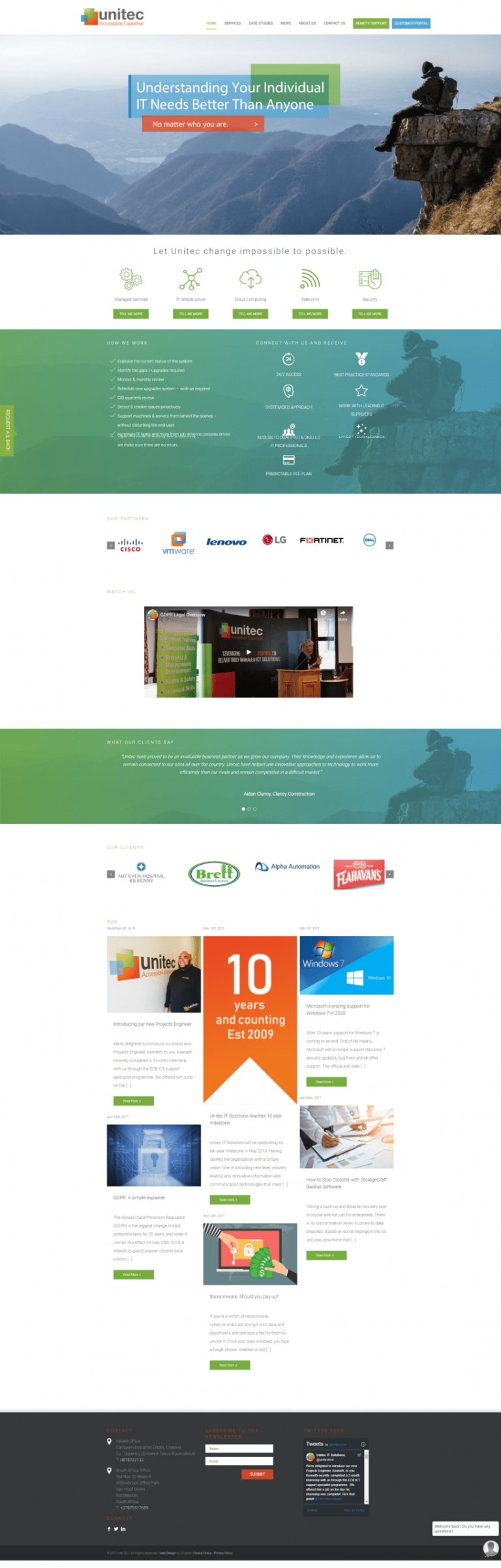 Unitec Website | Web Development - 2Cubed Web Design