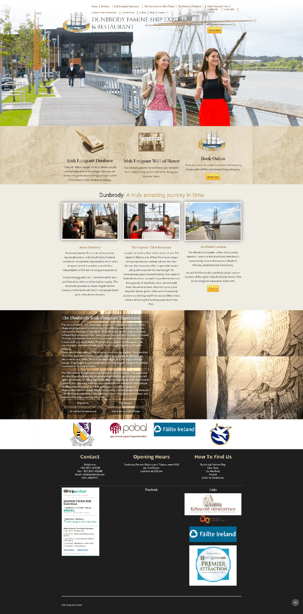 Dunbrody Famine Ship - Web Design, Website Maintenance & eCommerce